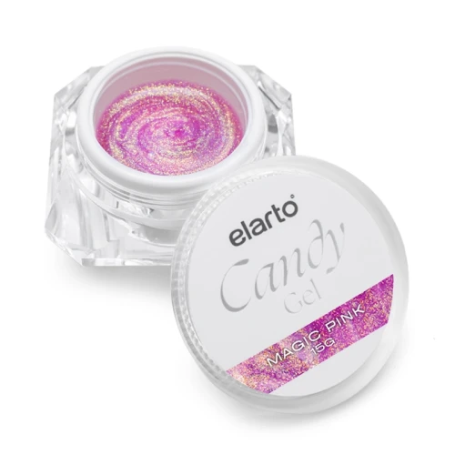 ELARTO - Żel różowy brokat CANDY MAGIC PINK 15G NAAK NAILS