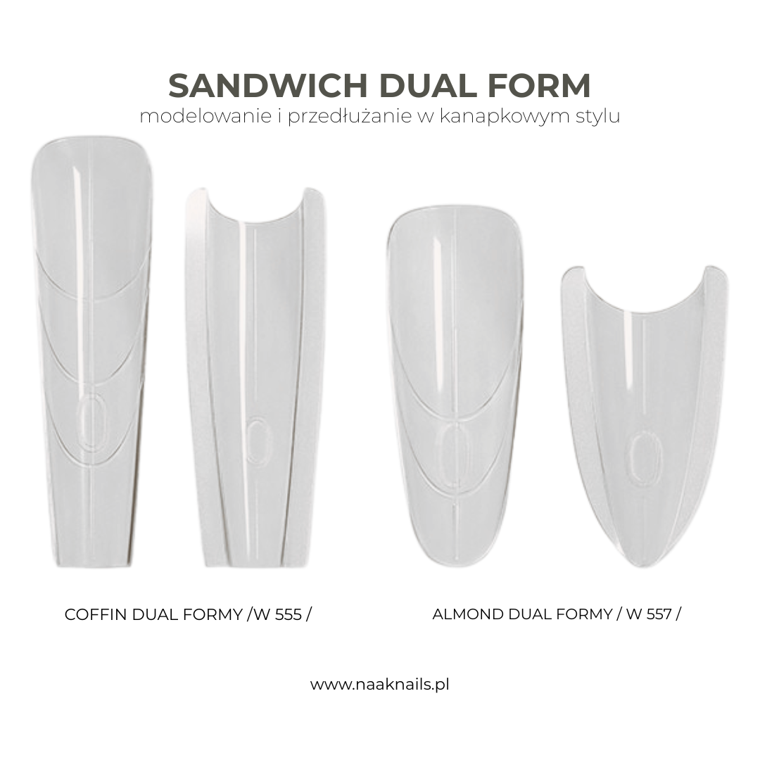 SANDWICH DUAL FORM - KANAPKOWE DUAL FORMY ALMOND W557 NAAK NAILS